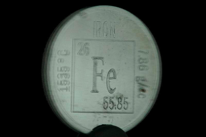 Sample of the element Iron in the Periodic Table