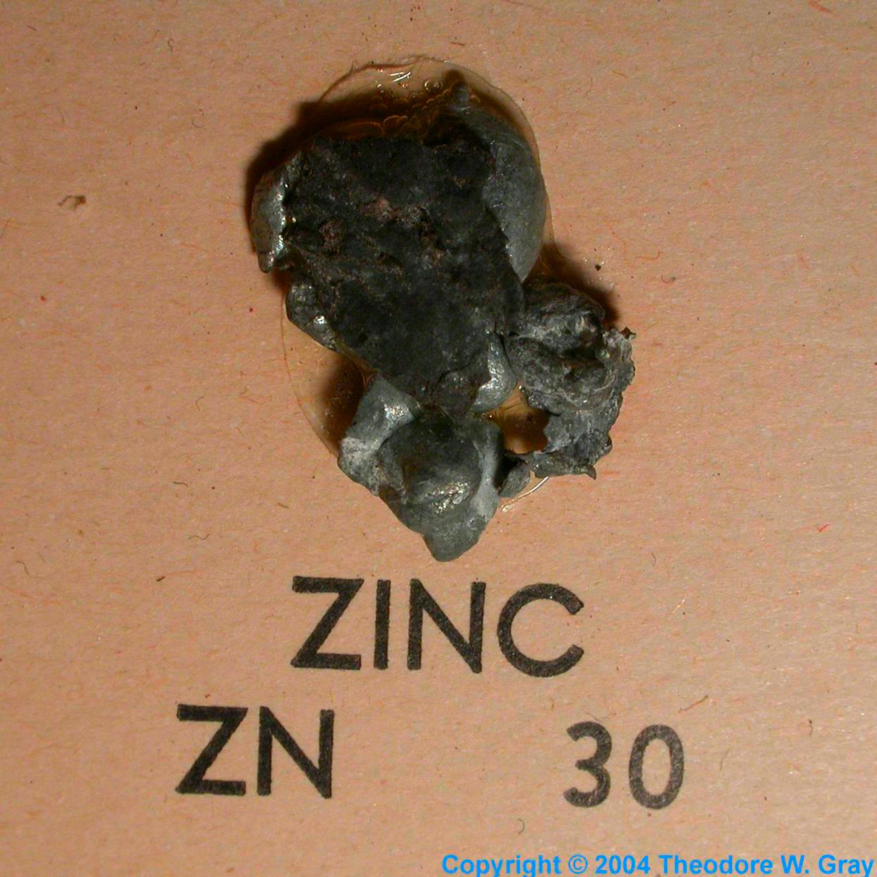 Sample of the element Zinc in the Periodic Table