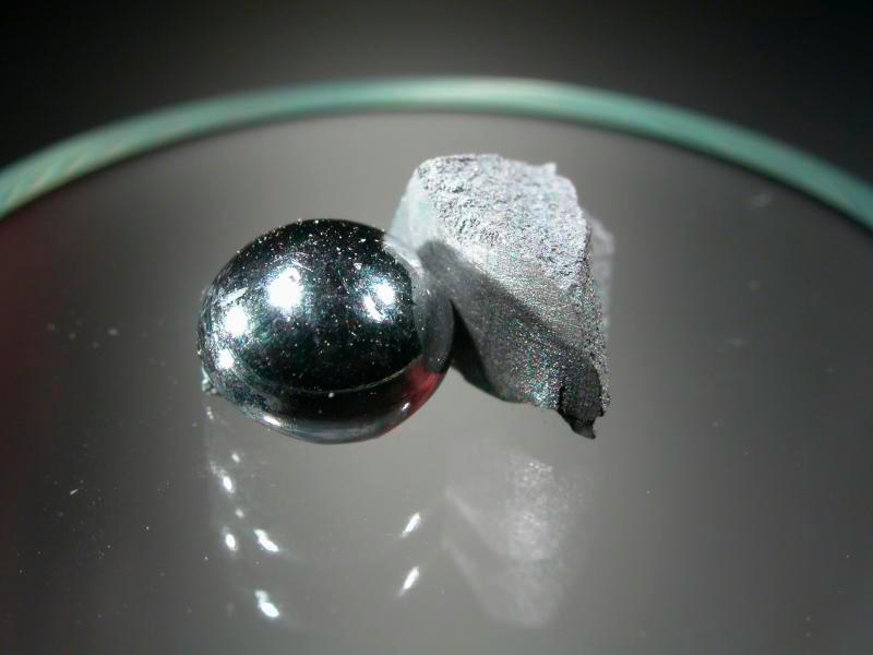 Sample of the element Rhenium in the Periodic Table
