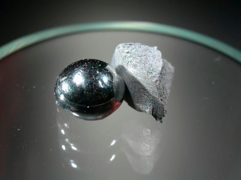 Sample of the element Rhenium in the Periodic Table