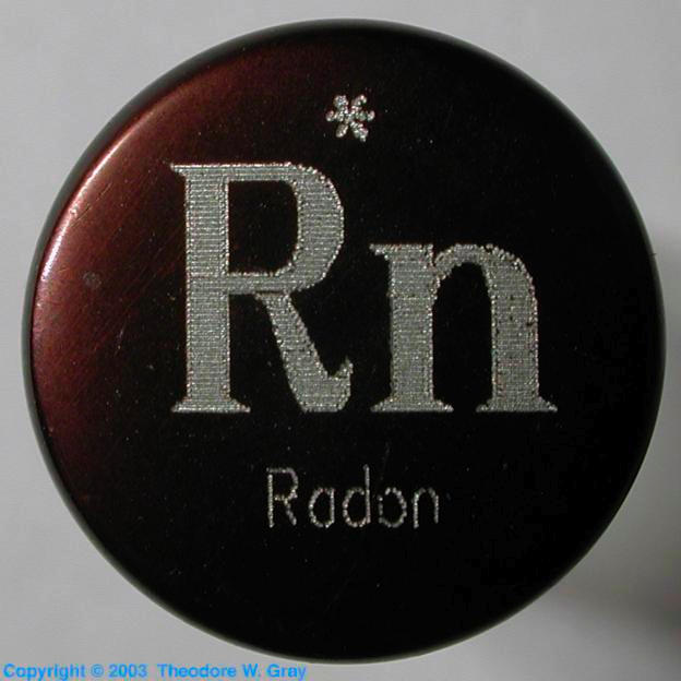 Sample of the element Radon in the Periodic Table